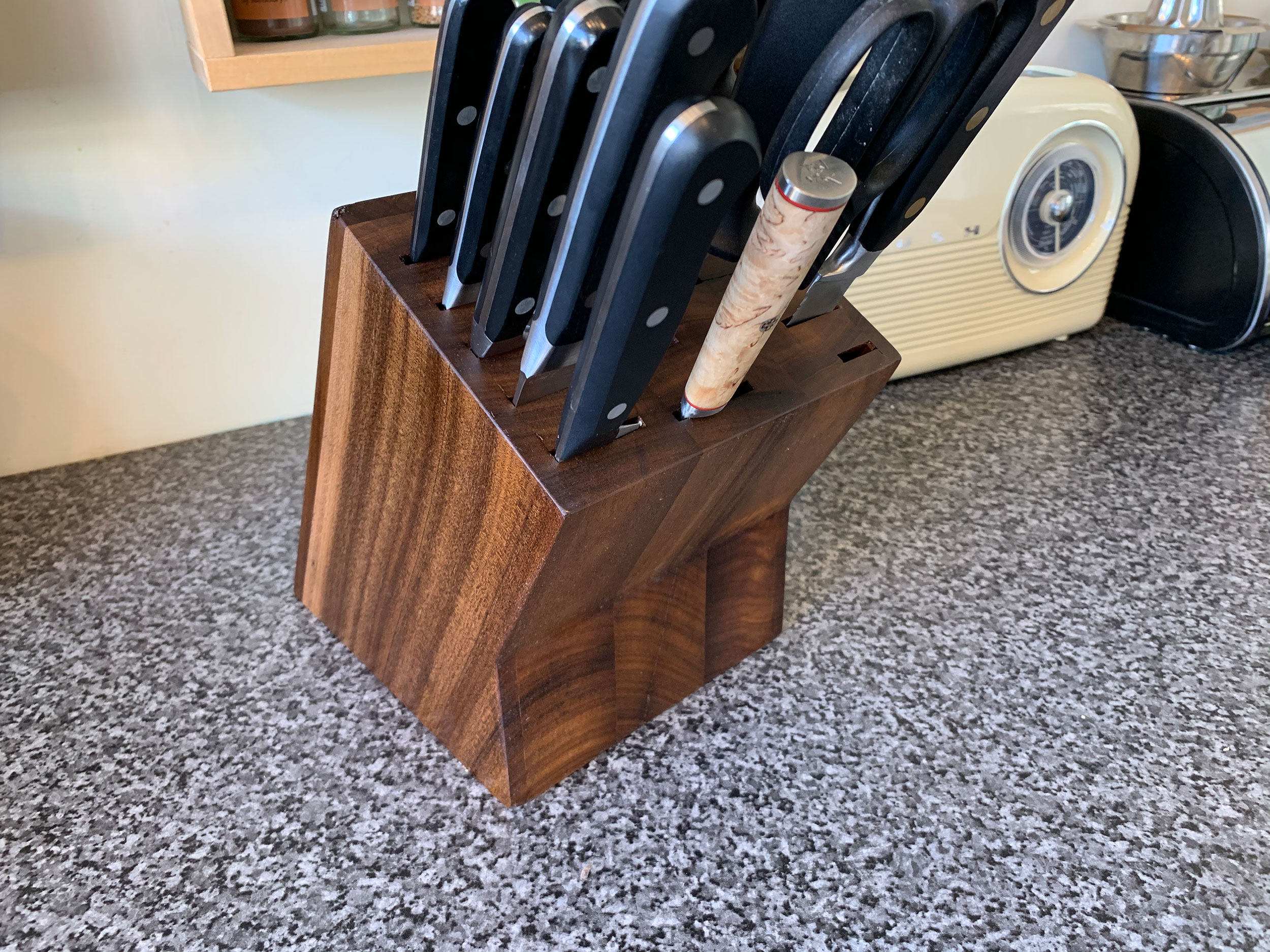 I Made a Walnut Knife Block - Very Pleased Results!